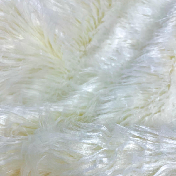Eden IVORY WAVY CURLY Shaggy Long Pile Soft Faux Fur Fabric for Fursui ...